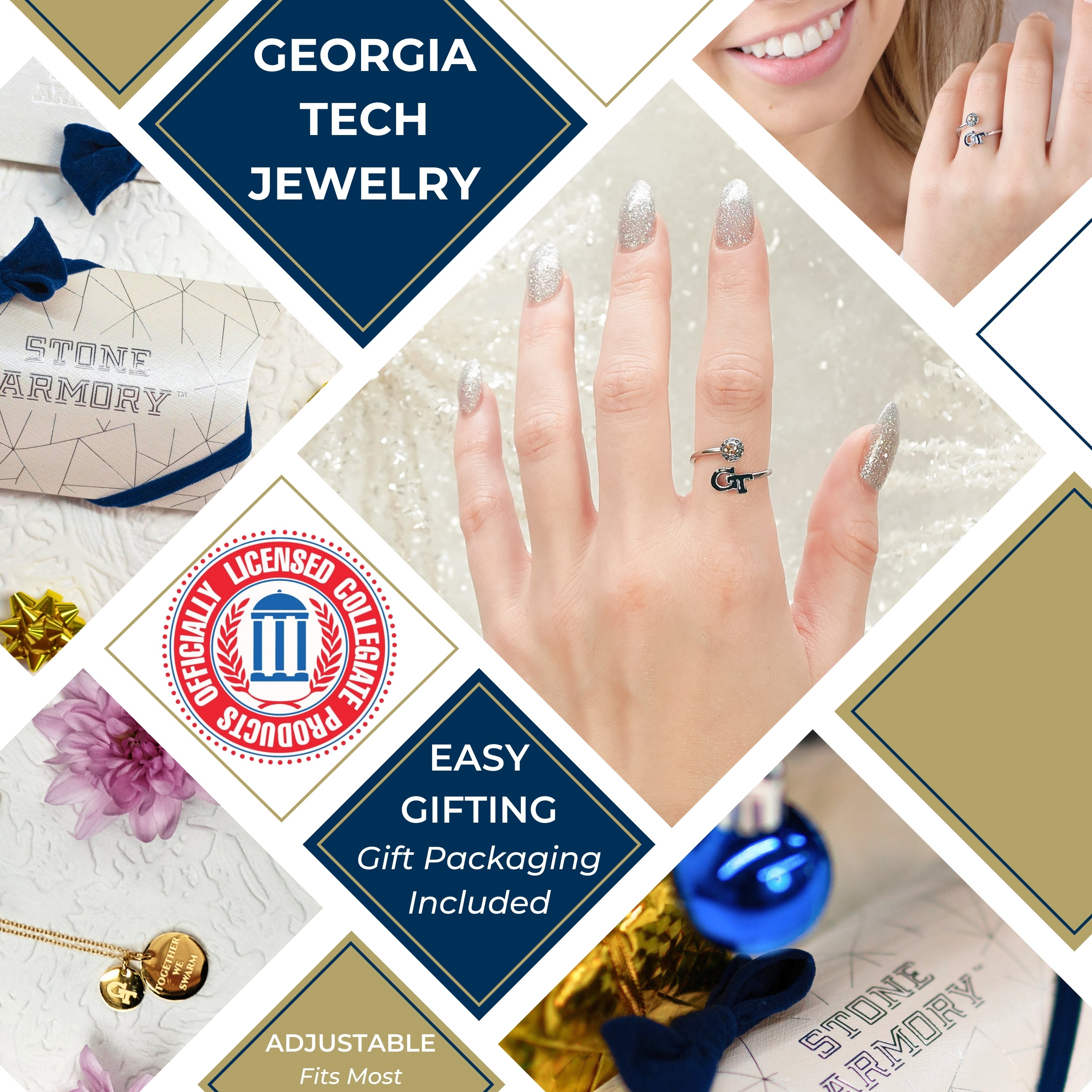 Georgia Tech Yellow Jackets Ring Jewelry – Stone Armory