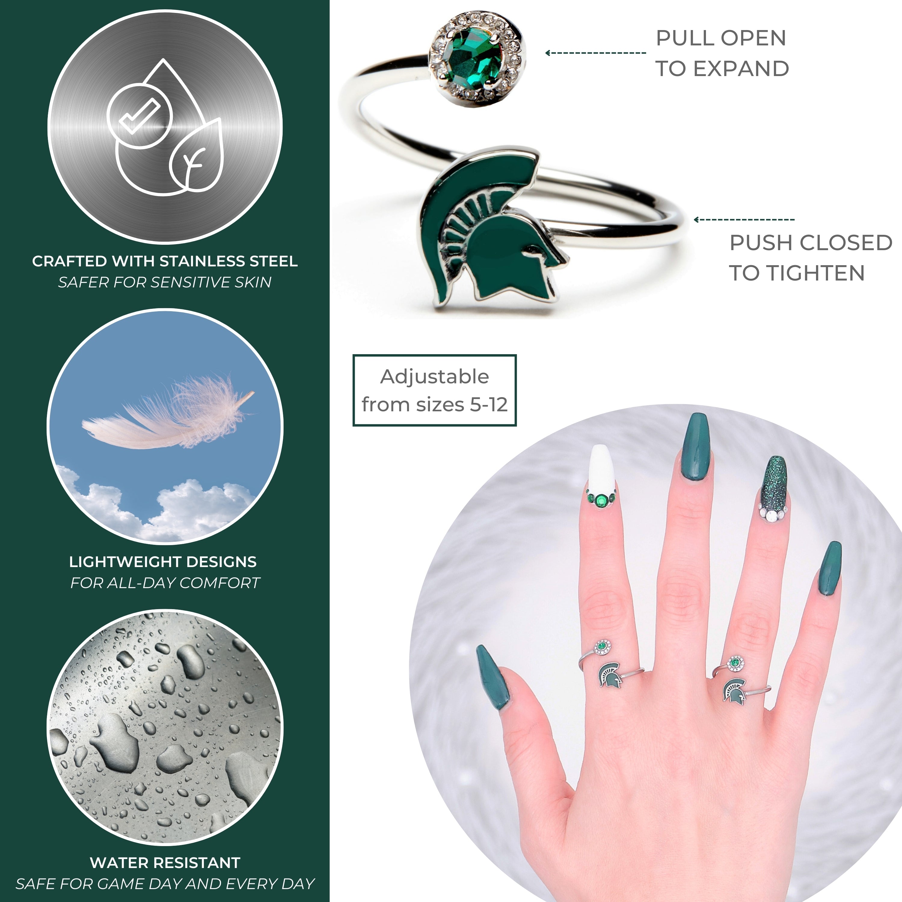 Michigan State University Spartans Helmet Ring - MSU Jewelry – Stone Armory
