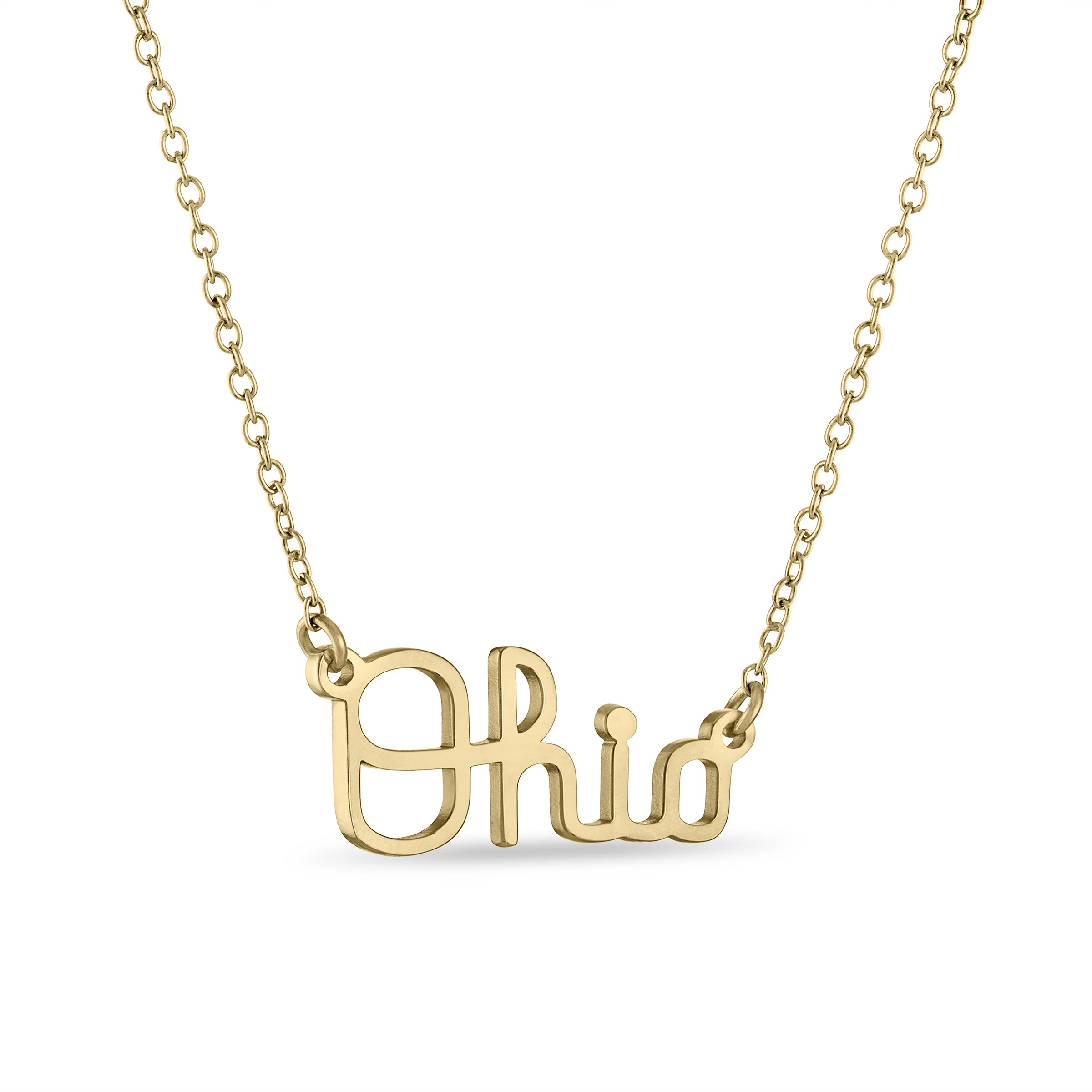 Ohio State Script Ohio 18K Gold Plated Necklace – Stone Armory