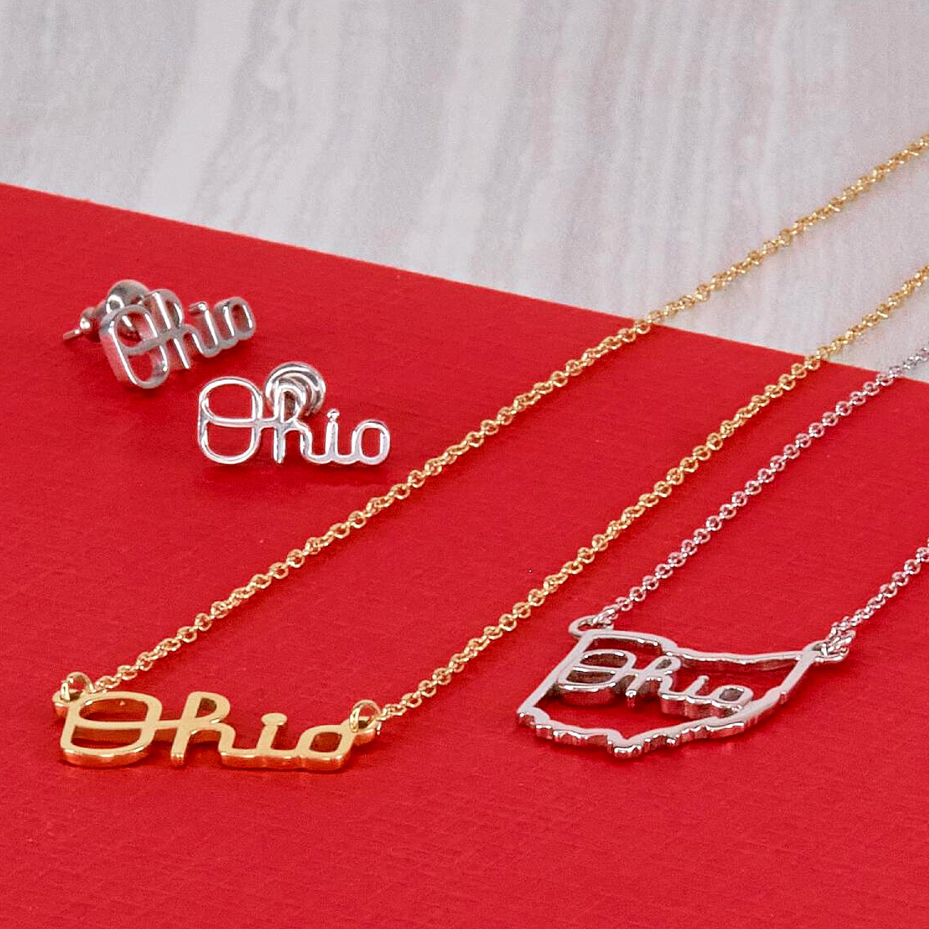 Ohio State Script Ohio 18K Gold Plated Necklace – Stone Armory