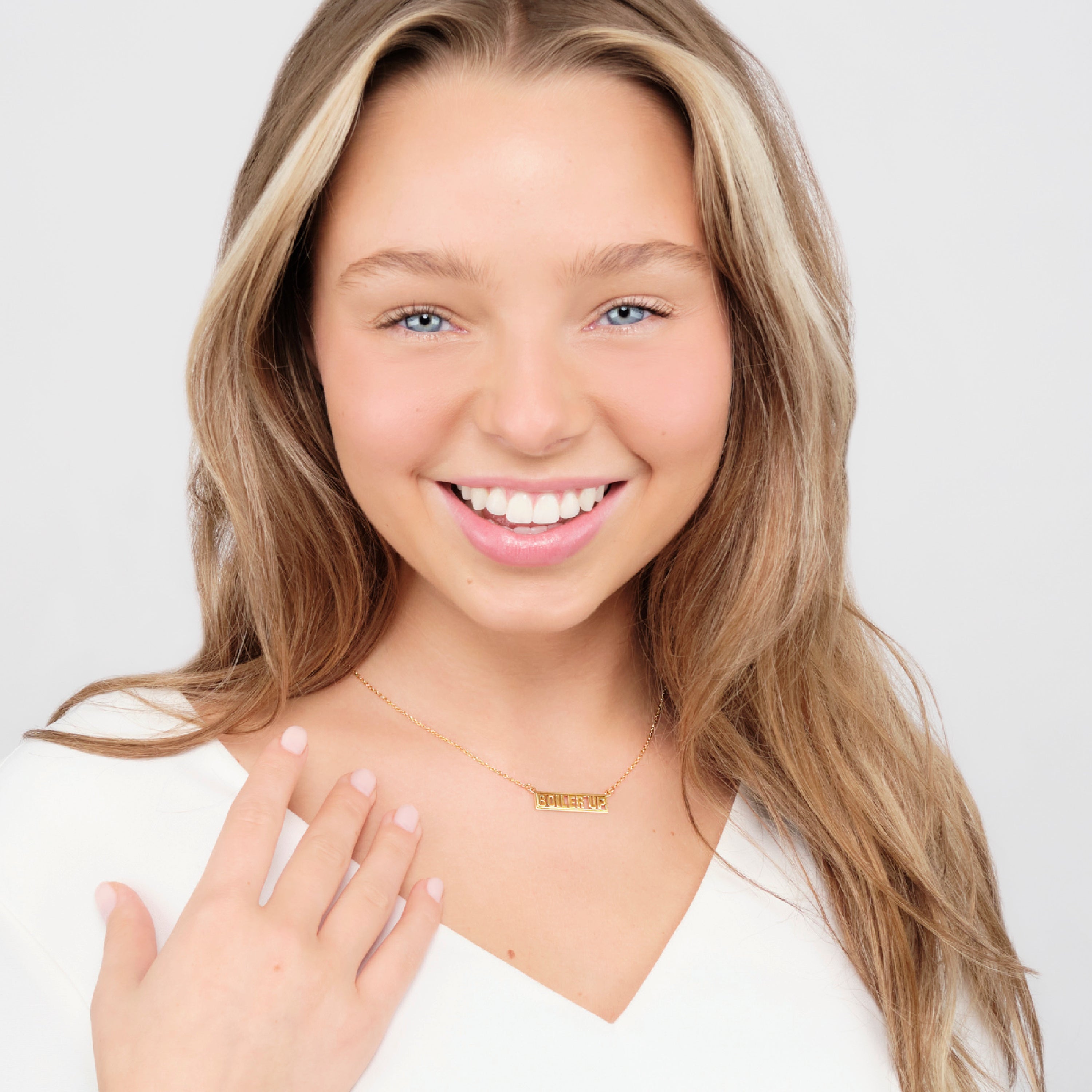 Purdue BOILER UP Gold Plated Script Bar Necklace – Stone Armory