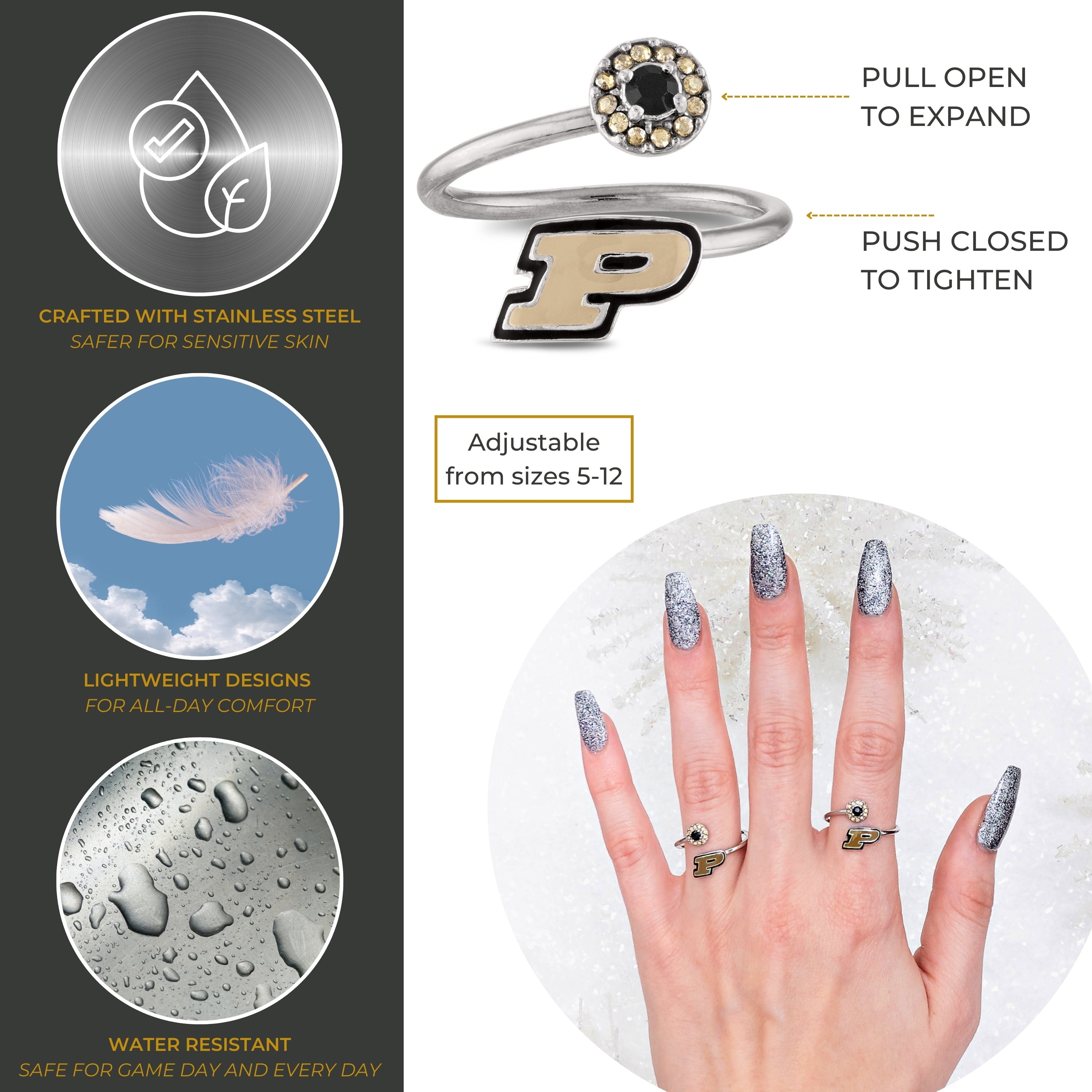 Purdue Adjustable Ring – Stone Armory