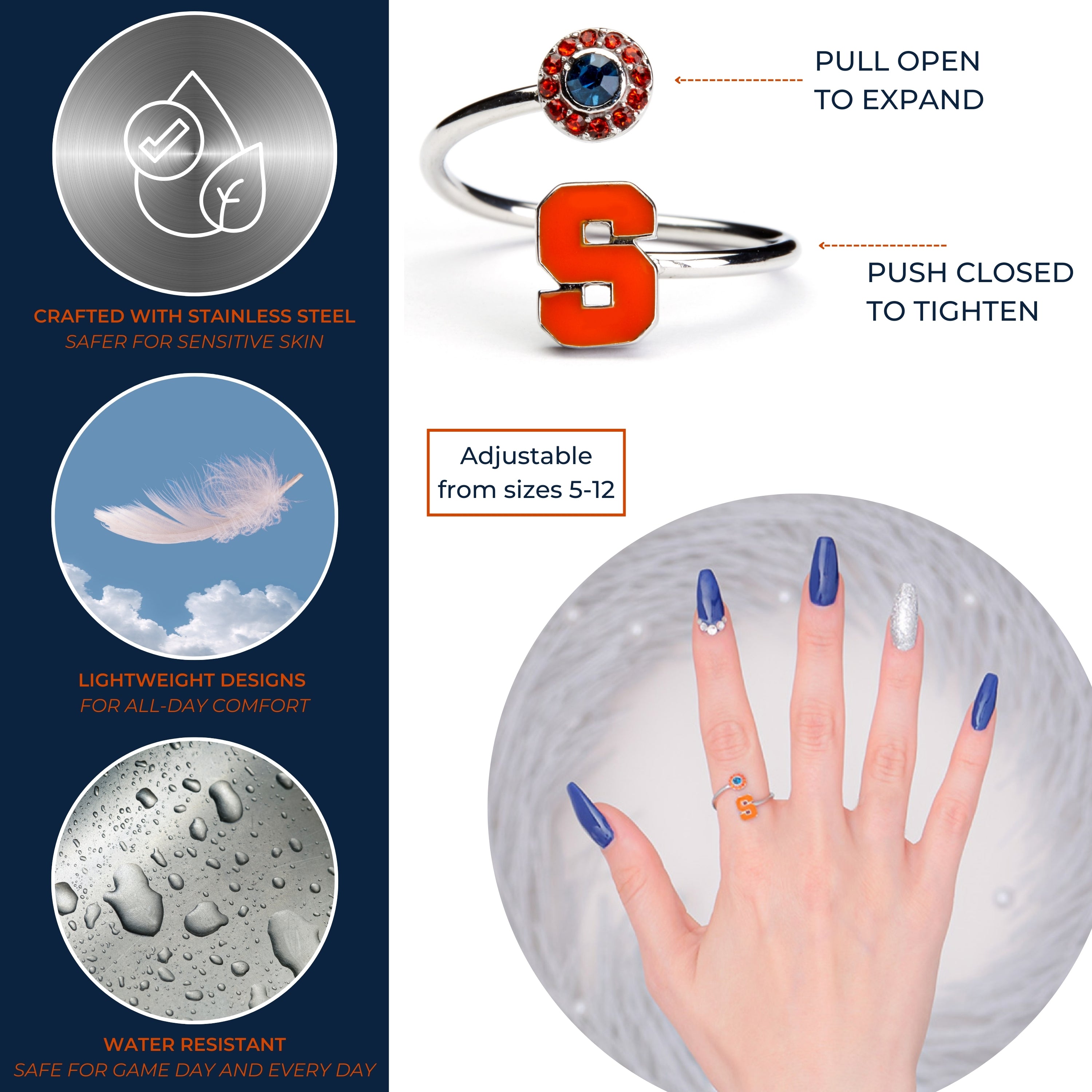 Syracuse University Ring Jewelry - Stainless Steel – Stone Armory