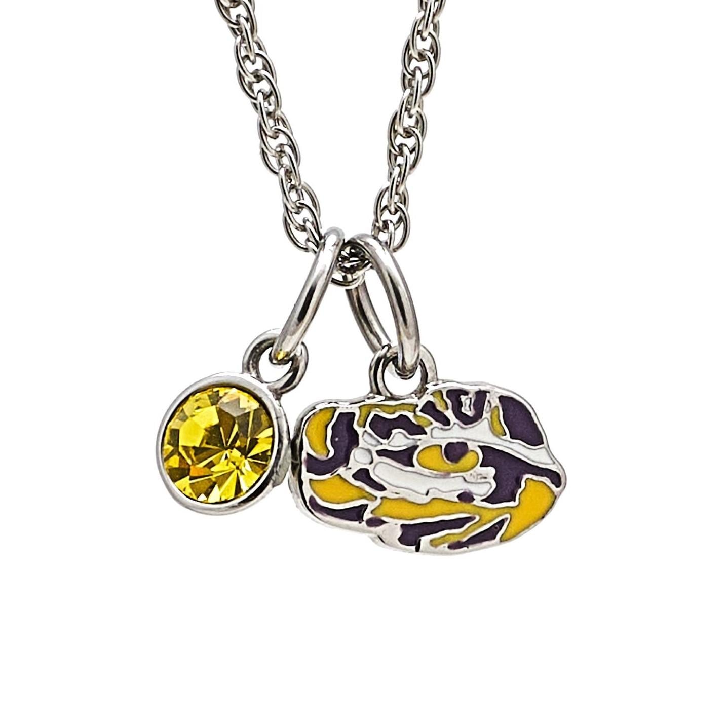LSU Charm Pendant - Tiger Eye – Stone Armory